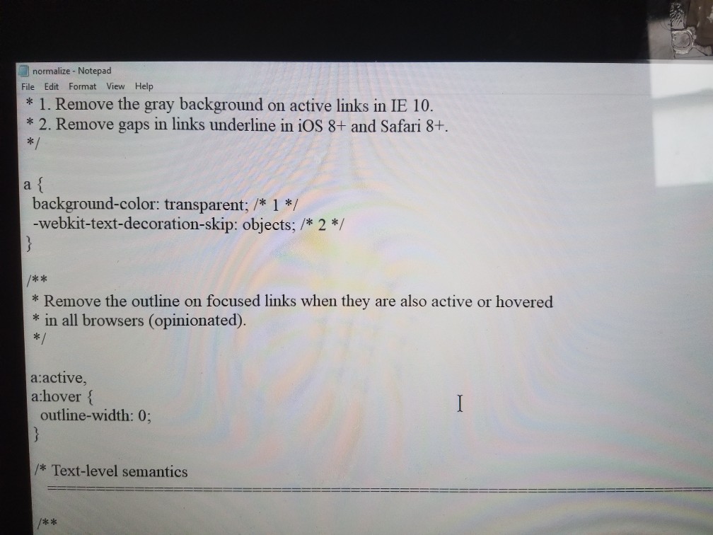 normalize- Notepad File Edit Format View Help /*! | Chegg.com