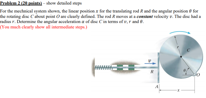 Solved Problem 2 (20 points) - show detailed steps For the | Chegg.com
