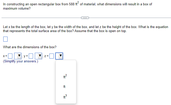 Solved In ﻿constructing an ﻿open rectangular box from | Chegg.com