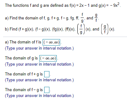 Solved The functions f and g are defined as f(x)=2x-1 and | Chegg.com
