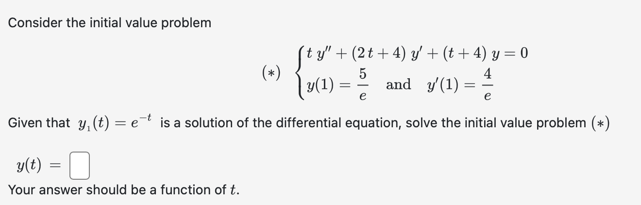 Solved Consider the initial value | Chegg.com