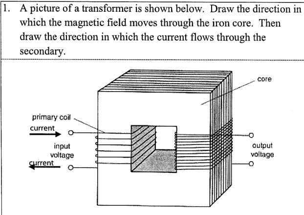 Solved 1. A picture of a transformer is shown below. Draw | Chegg.com