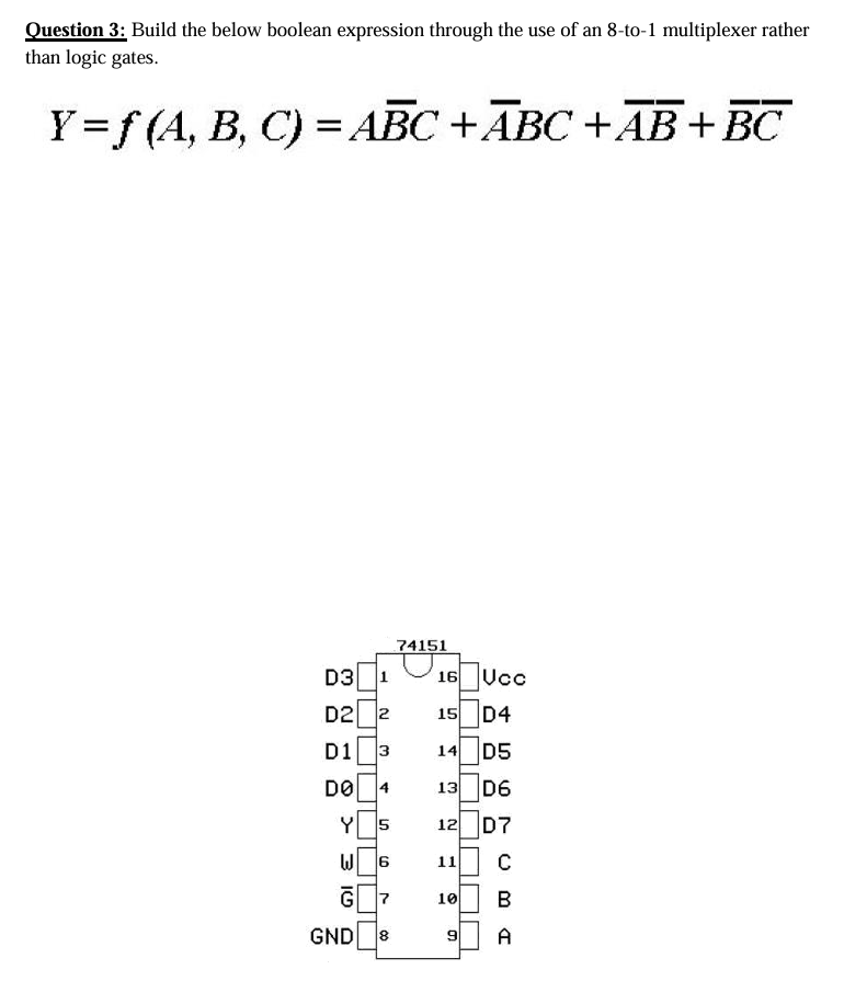 Question 3: Build the below boolean expression | Chegg.com