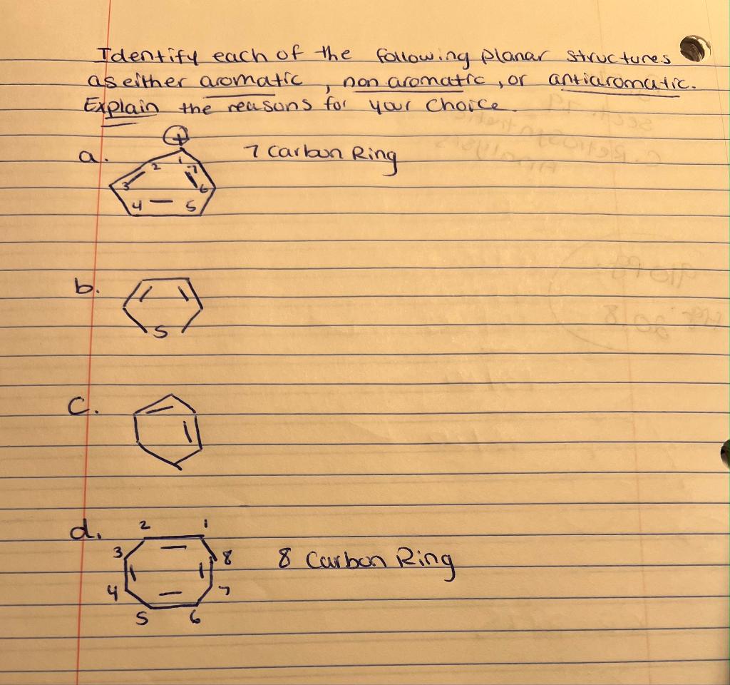 Solved Identify each of the following planar structures as | Chegg.com