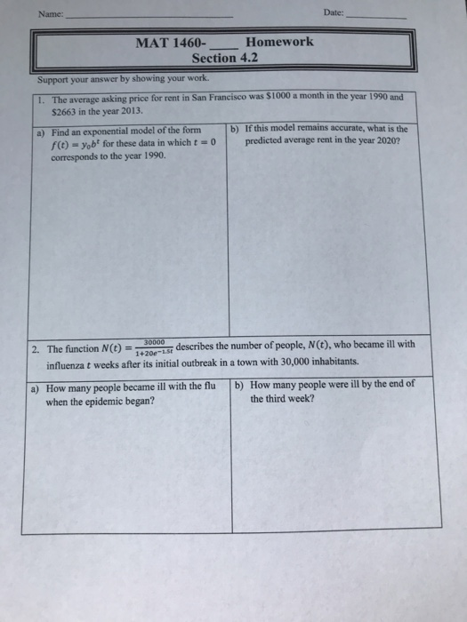Solved Name: Date: MAT 1460- Homework Section 4.2 Support | Chegg.com Solved Name: Date: MAT 1460- Homework Section 4.2 Support | Chegg.com