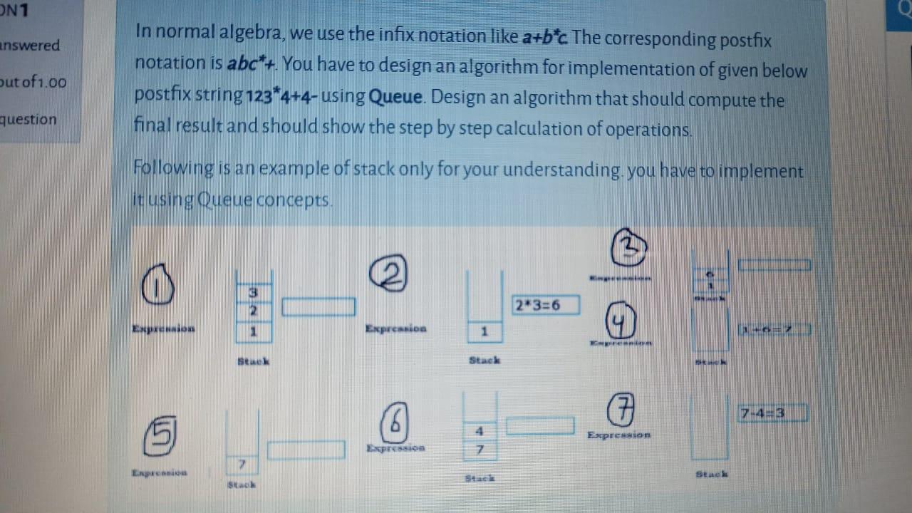 Solved ON1 answered out of 1.00 In normal algebra, we use | Chegg.com