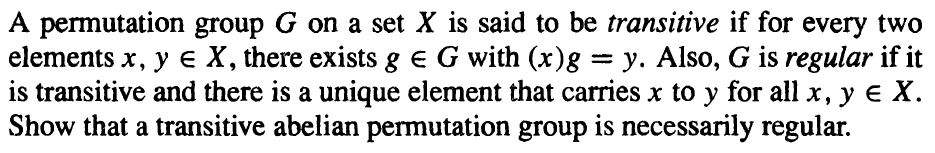 Solved A permutation group G on a set X is said to be | Chegg.com