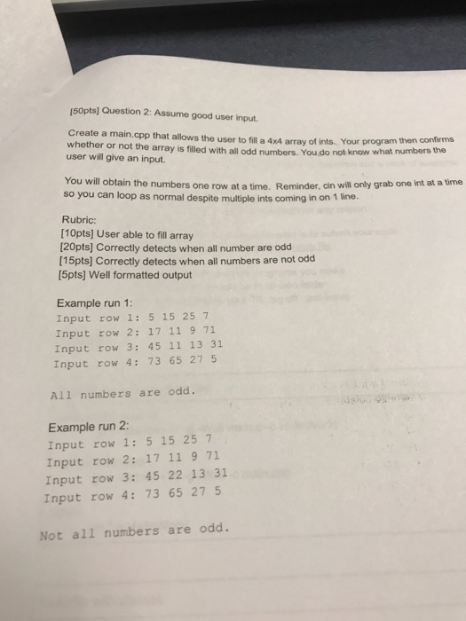 Solved Create a main. cpp that allows the user to fill a 4 | Chegg.com