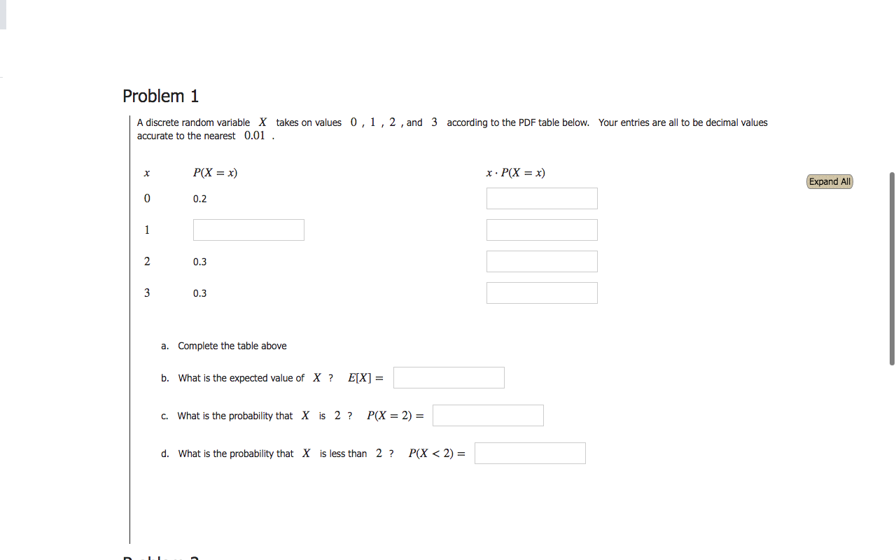 Solved Problem 1 A Discrete Random Variable X Takes On