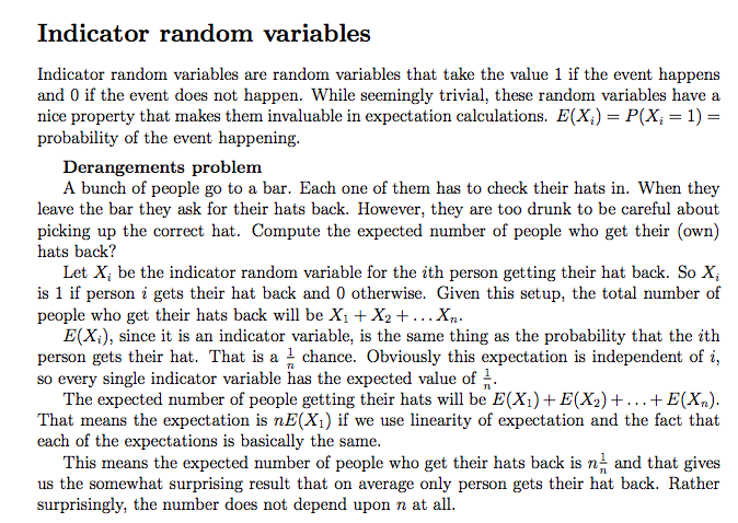 Solved Indicator random variables Indicator random variables | Chegg.com