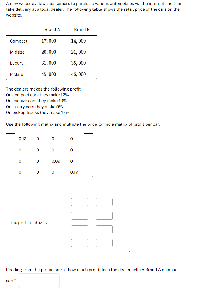 Solved A new website allows consumers to purchase various | Chegg.com