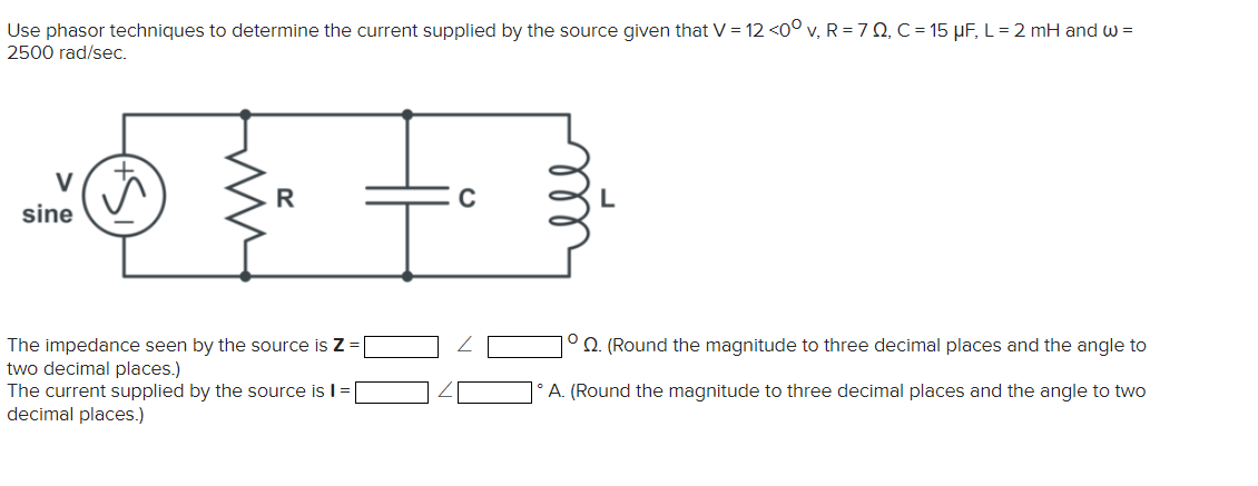 Solved Use phasor techniques to determine the current | Chegg.com
