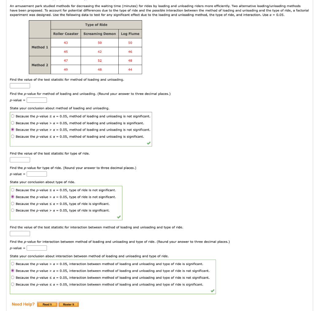 Solved An amusement park studied methods for decreasing the | Chegg.com