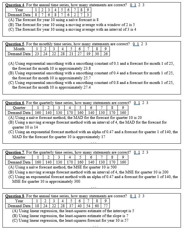 Solved Question 4. For the annual time series, how many | Chegg.com