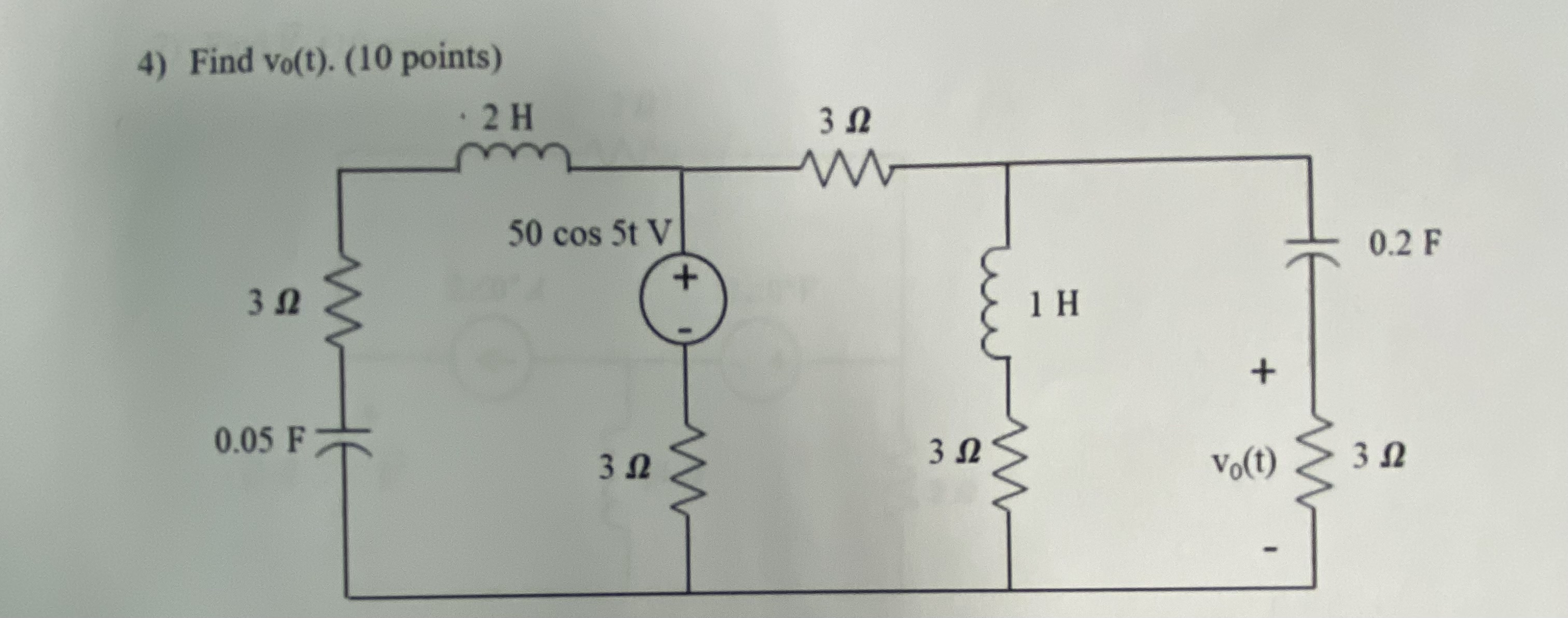Solved 4) Find v0(t)⋅(10 points) | Chegg.com
