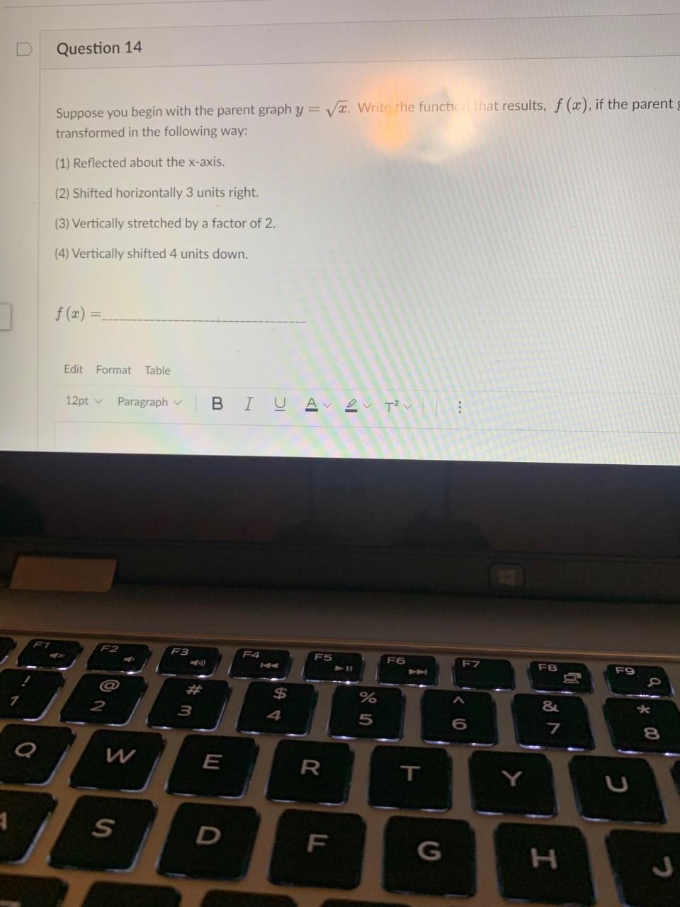 Solved Suppose you begin with the parent graph y=x. Write | Chegg.com