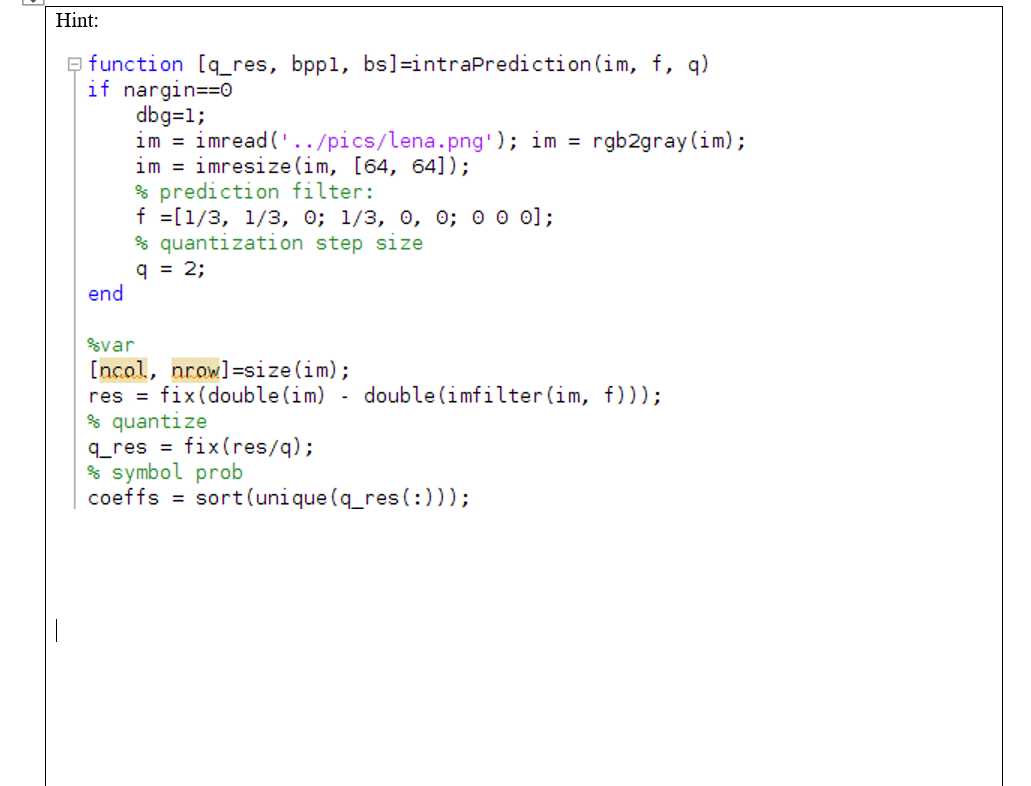 Solved Arithmetic Coding of the Residual Image with | Chegg.com