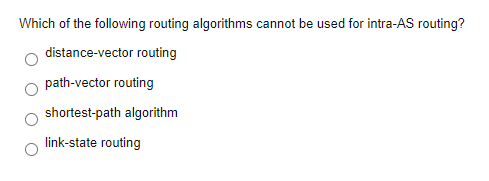 Solved Which of the following routing algorithms cannot be | Chegg.com