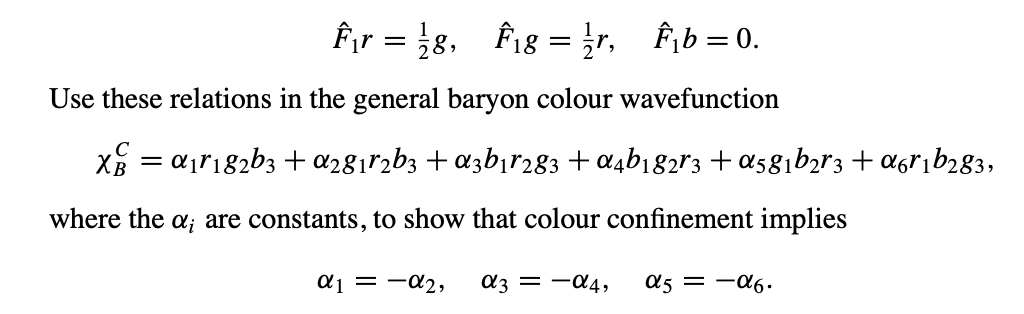 The colour quark states are eigenstates of only two | Chegg.com