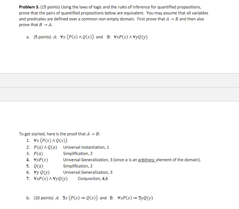 Solved Problem 3. (15 points) Using the laws of logic and | Chegg.com