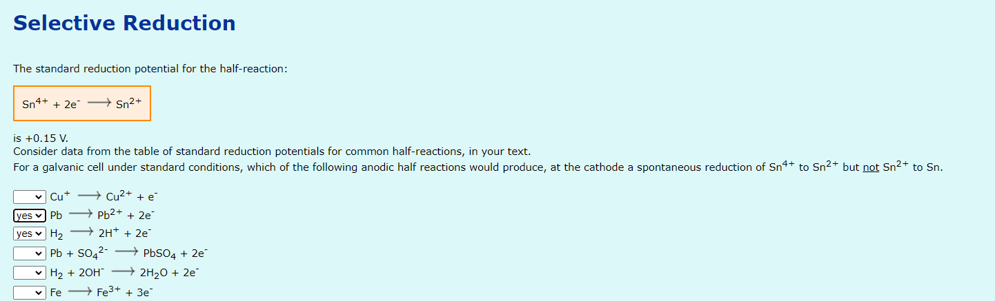 Solved The standard reduction potential for the | Chegg.com