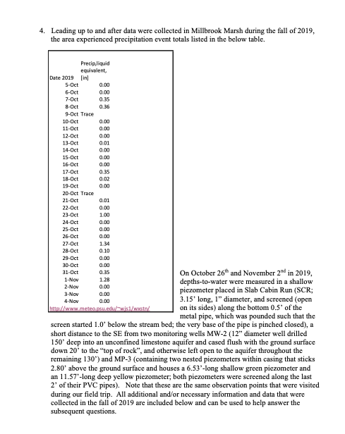 Solved 4. Leading up to and after data were collected in | Chegg.com