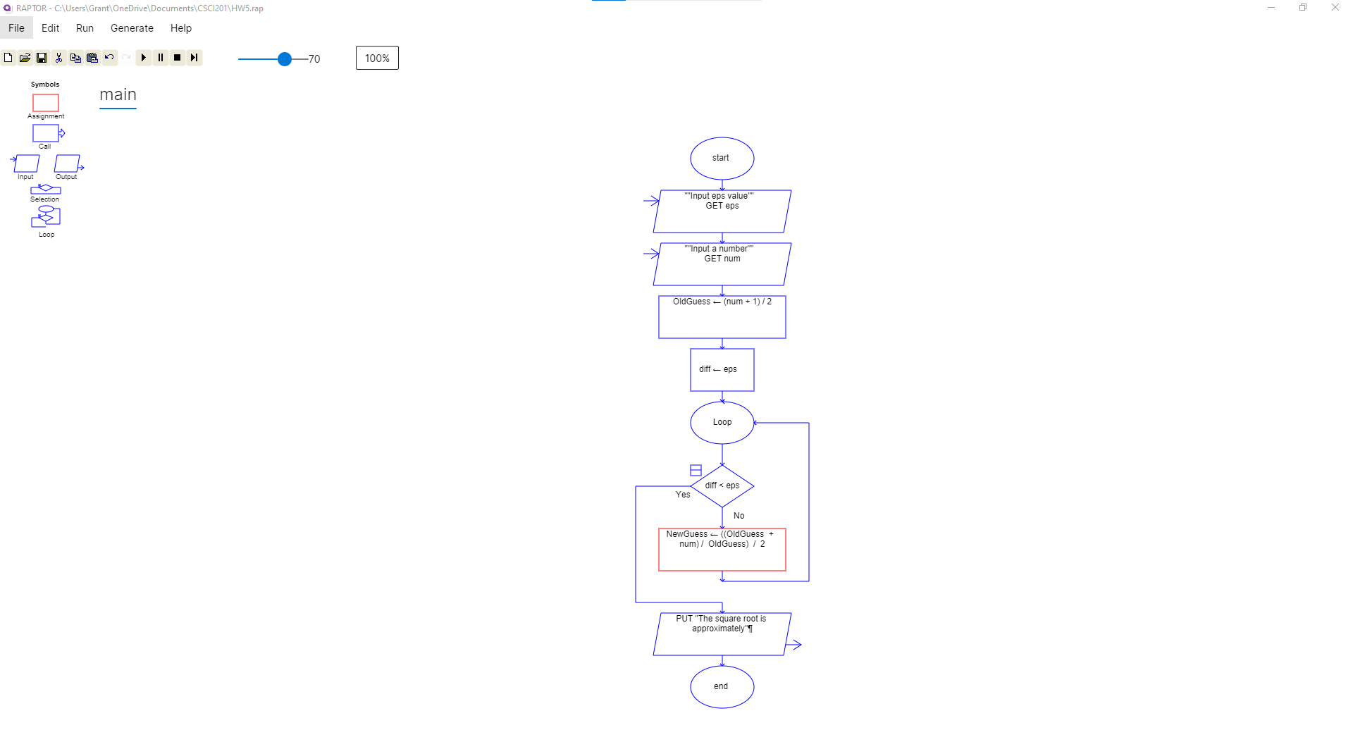 Solved a RAPTOR - C:\Users \ Grant \ OneDrive \ Documents | Chegg.com