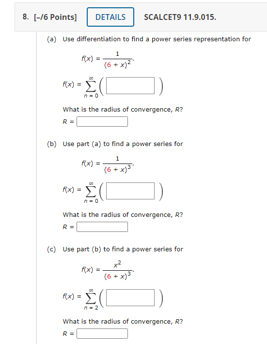 Solved 8. [-16 Points] DETAILS SCALCET9 11.9.015. (a) Use | Chegg.com