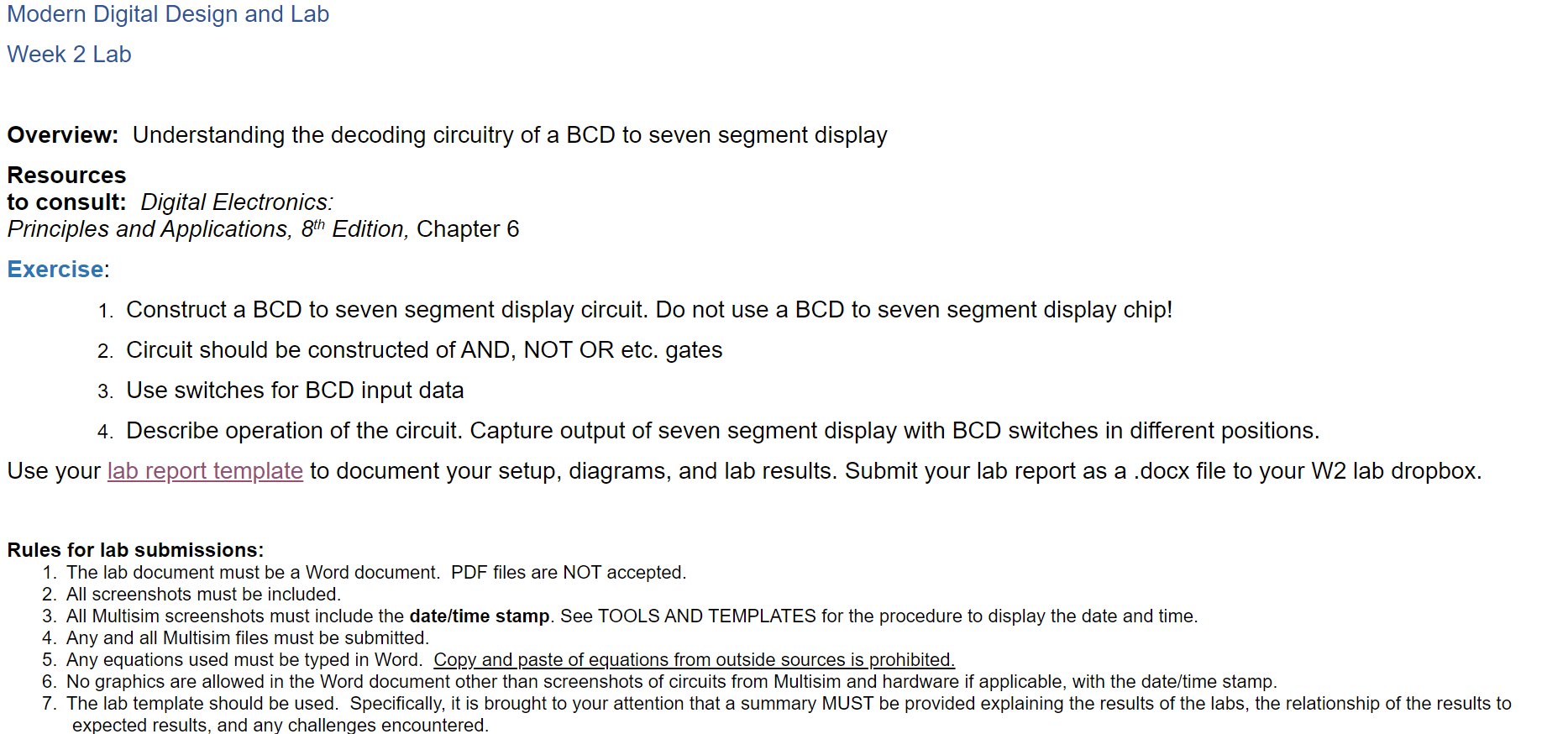 Solved Modern Digital Design and Lab Week 2 Lab Overview: | Chegg.com