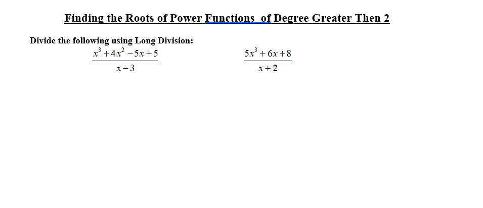 Solved Finding the Roots of Power Functions of Degree | Chegg.com