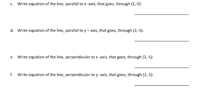 Solved 1. Hint: plot the point (2,−5) draw the line, as | Chegg.com