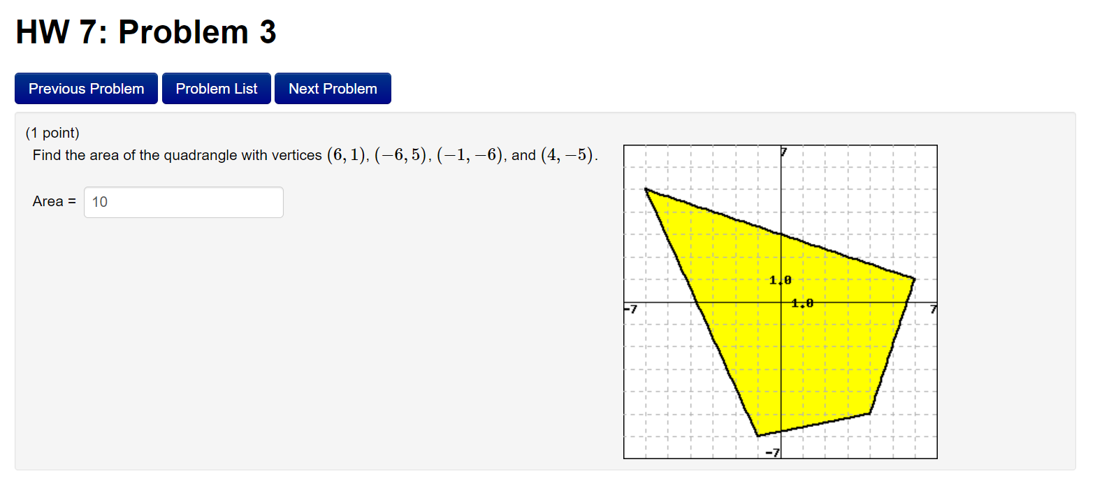 Solved Find the area of the quadrangle with vertices | Chegg.com