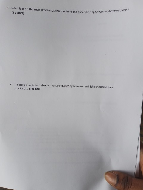 Solved 2. What is the difference between action spectrum and | Chegg.com