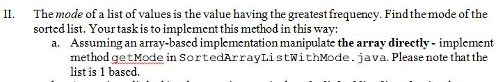Solved Implemement the getMode method in Java. The | Chegg.com