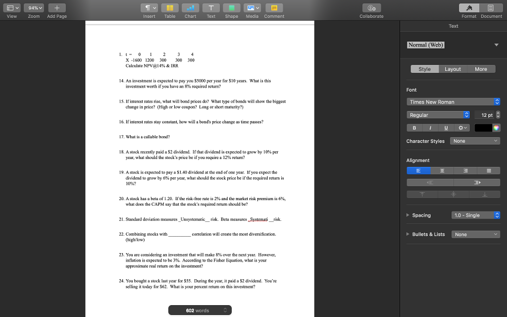Solved View Zoom Add Page Insert Table Chart Text Shape | Chegg.com