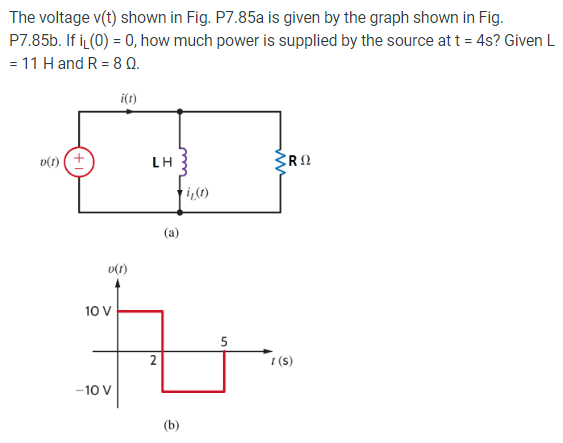 Solved The voltage v(t) ﻿shown in Fig. P7.85a is given by | Chegg.com