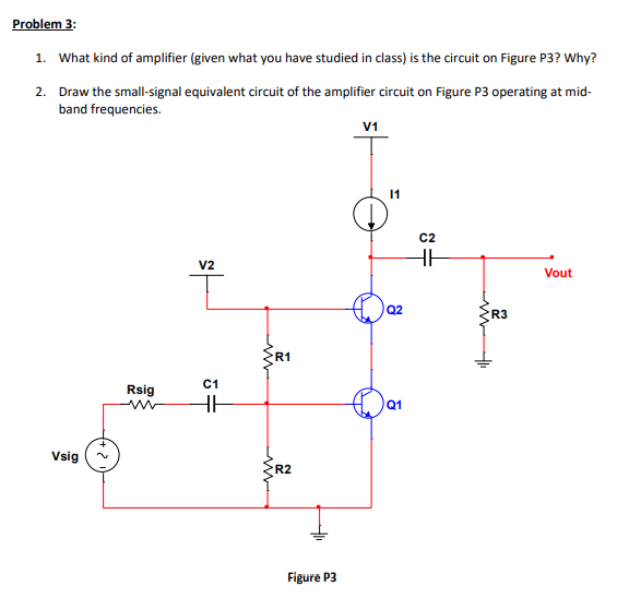 Solved Problem 3: 1. What kind of amplifier (given what you | Chegg.com