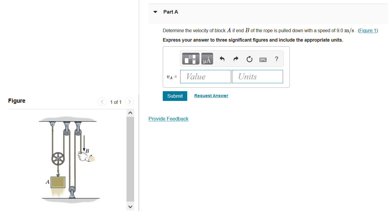 Solved Determine the velocity of block A if end B of the | Chegg.com