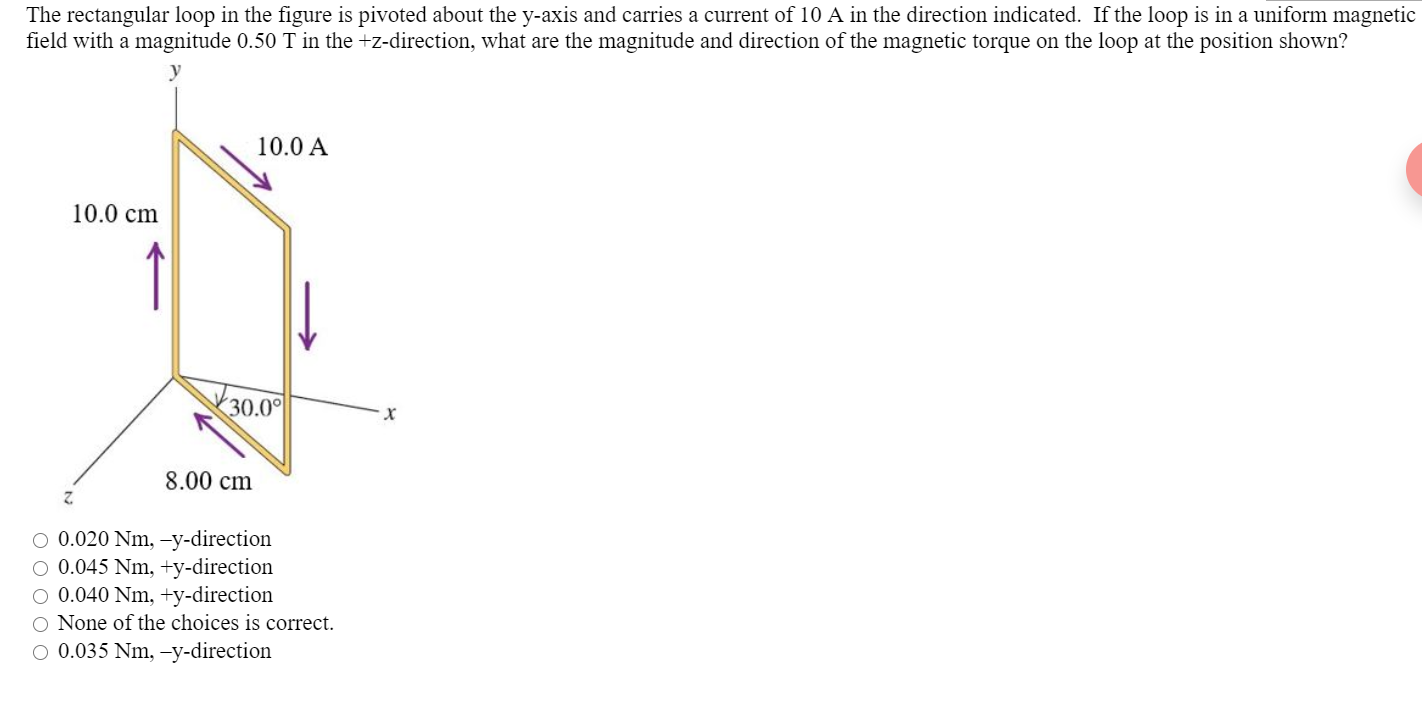 Solved The rectangular loop in the figure is pivoted about | Chegg.com