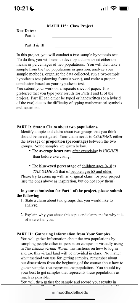 In This Project You Will Conduct A Two Sample 3687