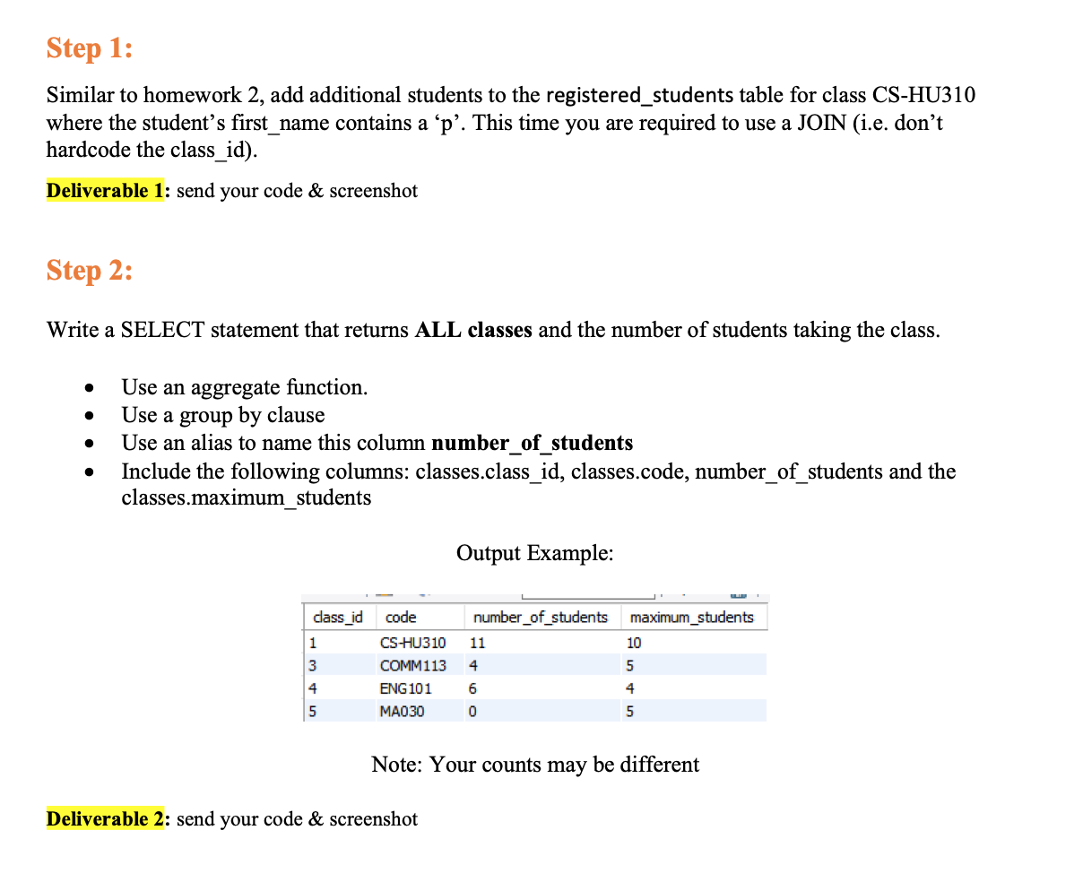 Step 1: Similar to homework 2, add additional | Chegg.com