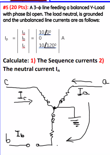 Solved #5 (20 Pts): A 3-4 line feeding a balanced Y-Load | Chegg.com