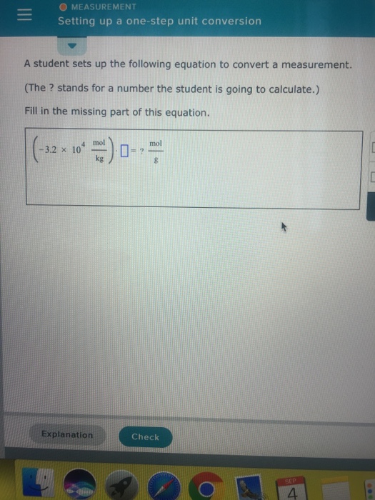 A student sets up the following equation to convert a | Chegg.com