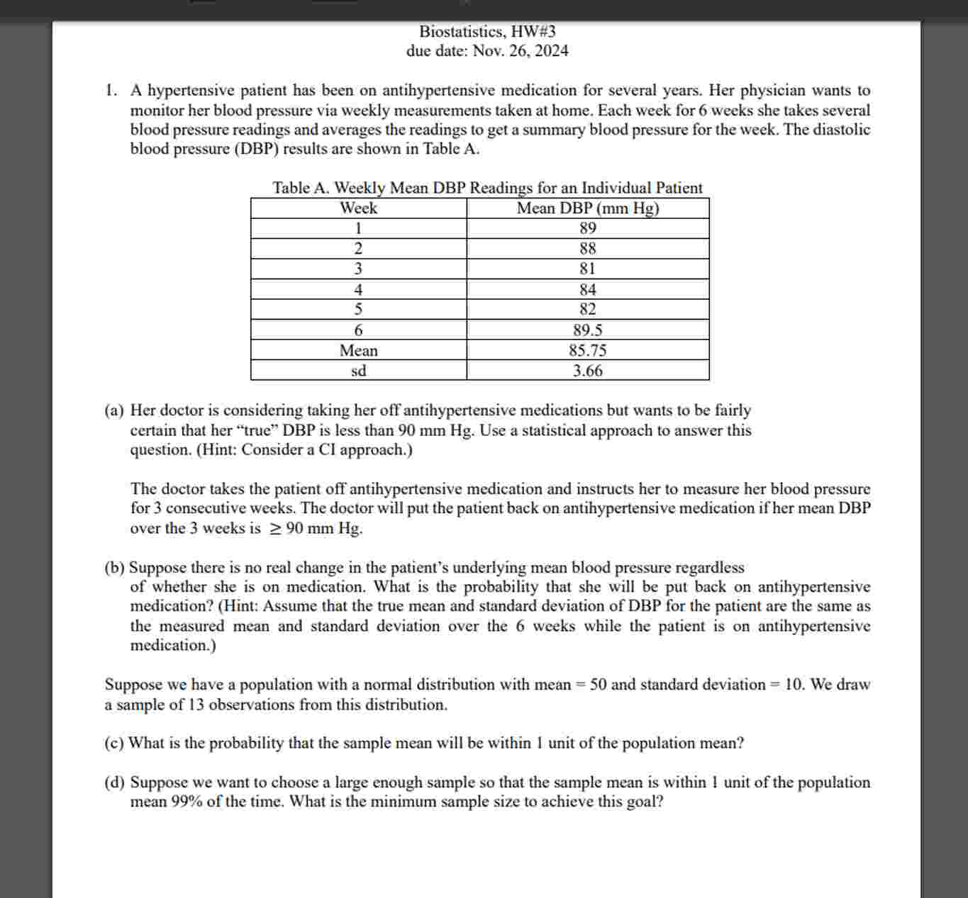 Solved due date: Nov. 26, 20241. ﻿A hypertensive patient has | Chegg.com