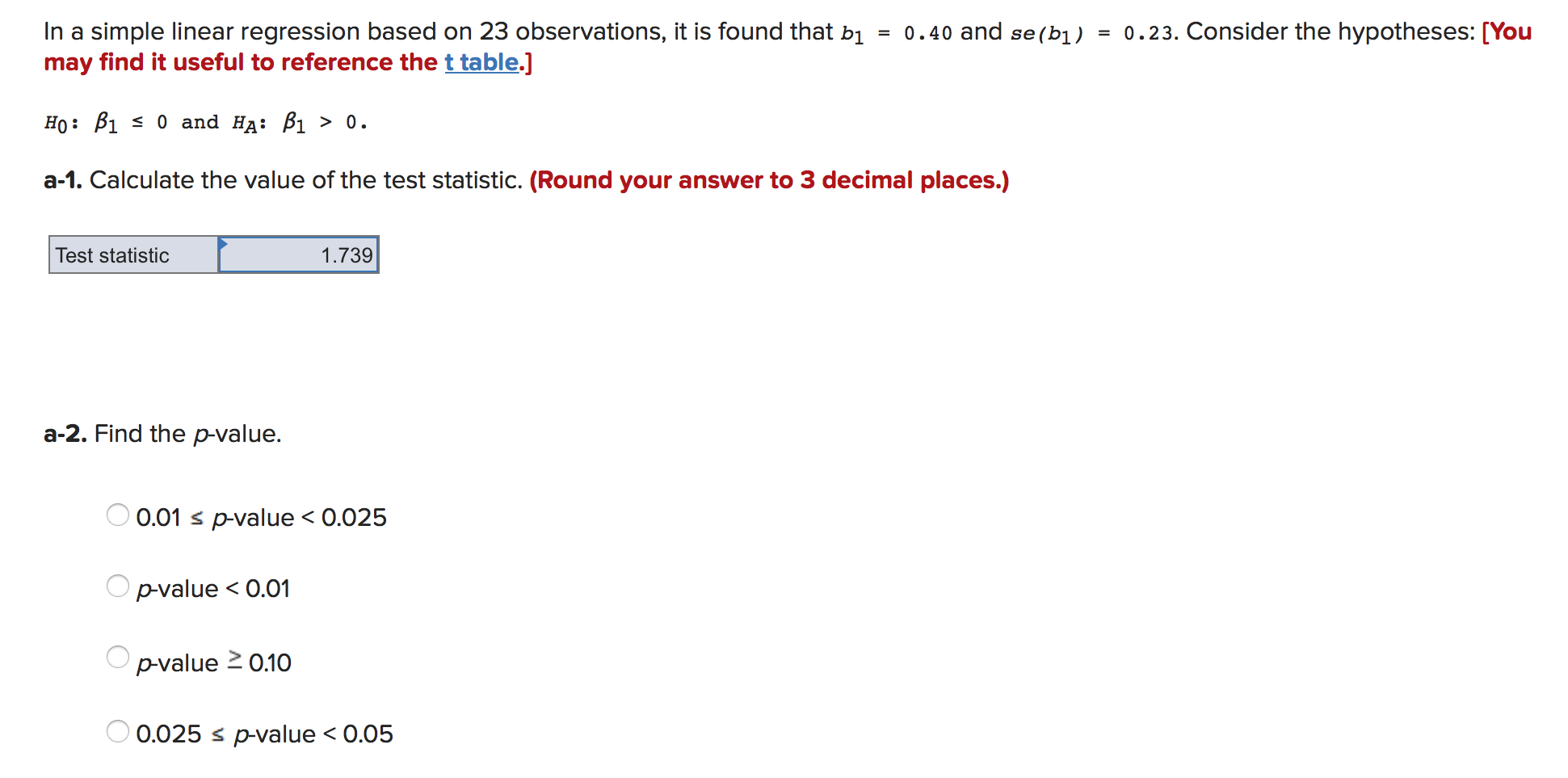 Solved In a simple linear regression based on 23 | Chegg.com