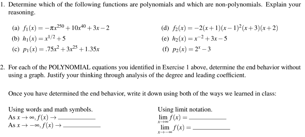 Solved 1. Determine which of the following functions are | Chegg.com