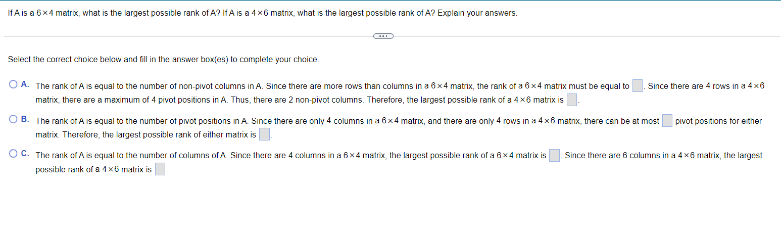 Solved Select the correct choice below and fill in the | Chegg.com