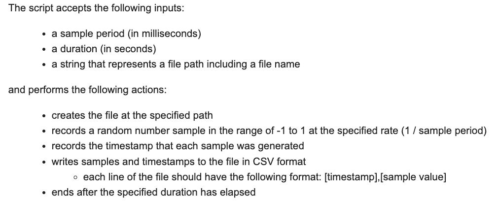 Solved The script accepts the following inputs: - a sample | Chegg.com