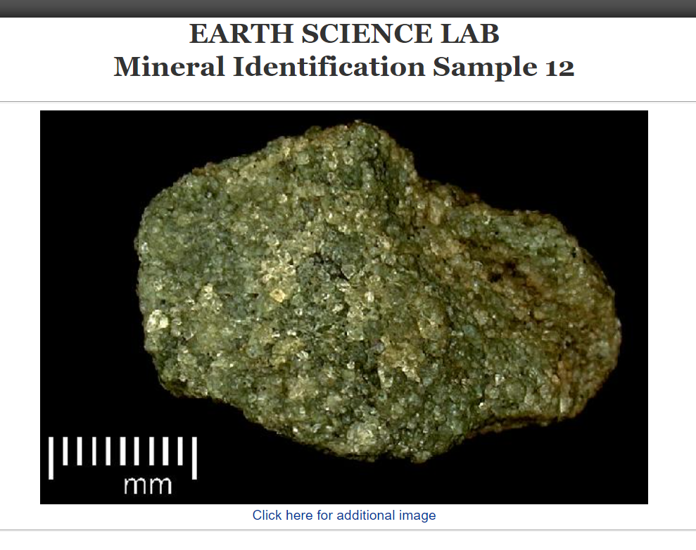 Solved EARTH SCIENCE LAB Mineral Identification Sample 12 mm | Chegg.com
