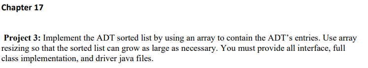Solved Answer in Java please. SortedListInterface is | Chegg.com